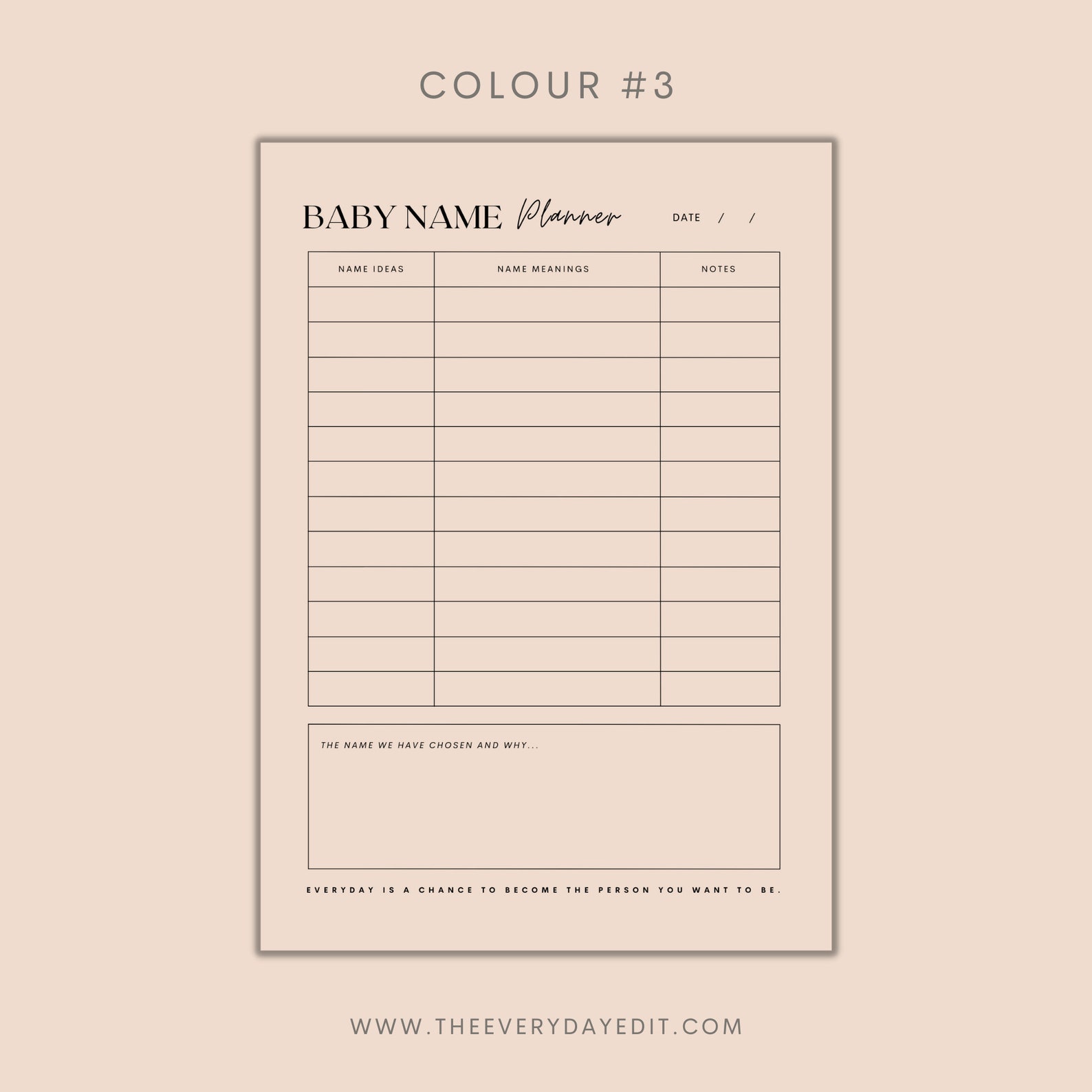 Baby Name Planner Printable, Baby Name Tracker, Baby Name Ideas ...