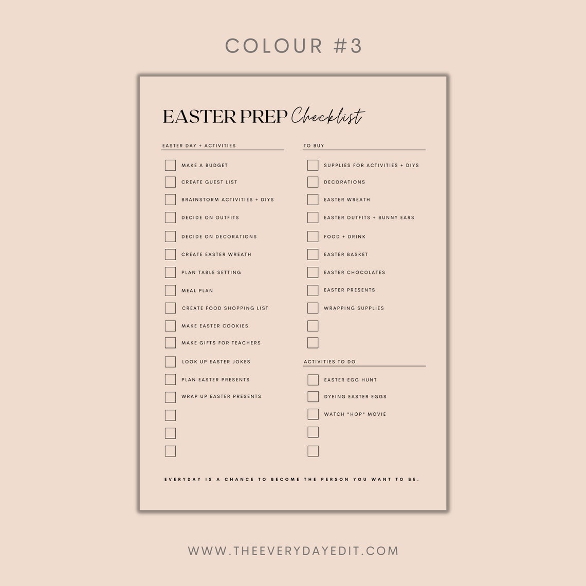 Easter Preparation Checklist Printable, Easter Planner Printable ...