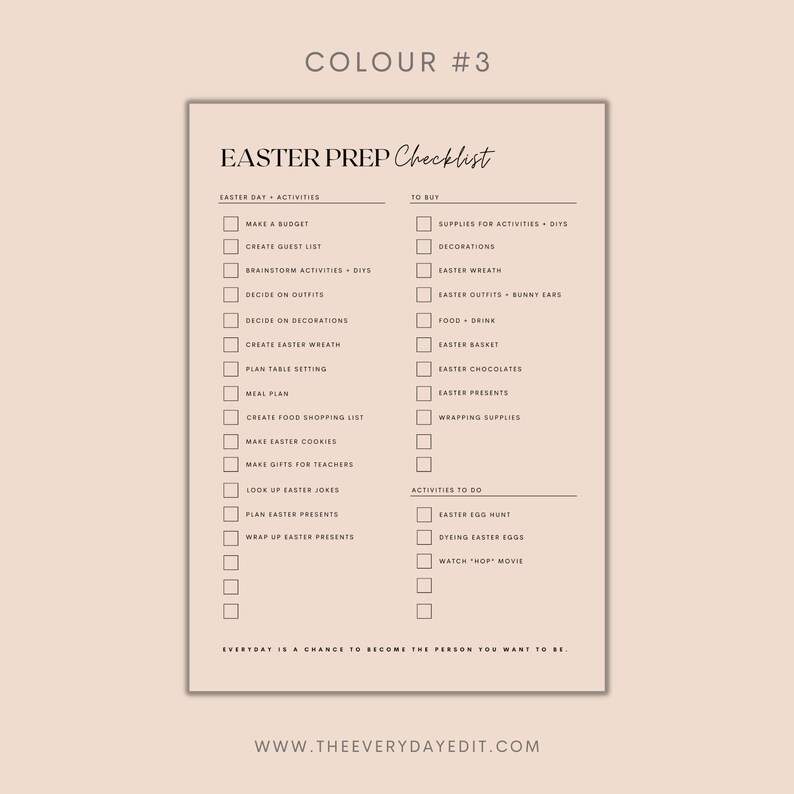 Easter Preparation Checklist Printable, Easter Planner Printable ...