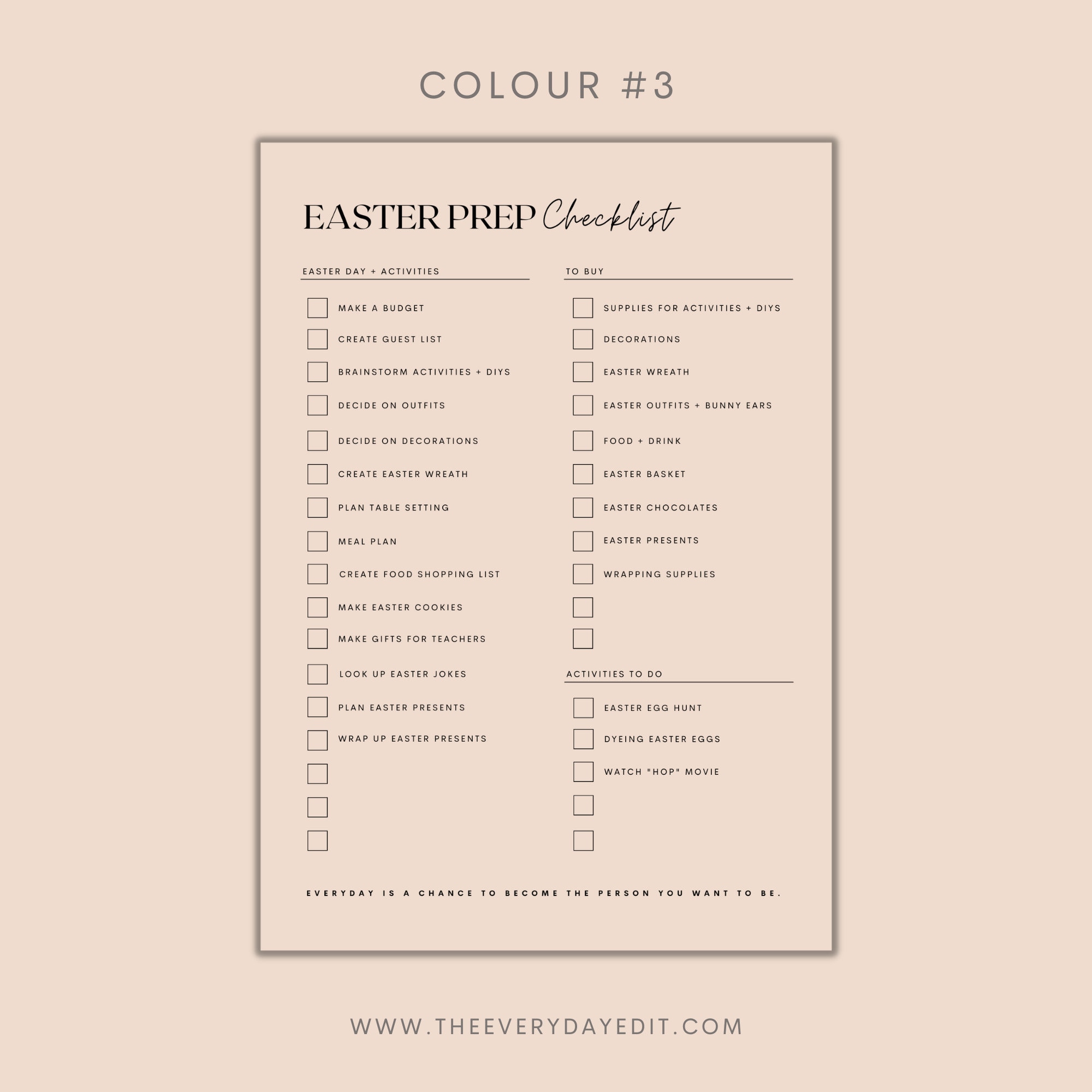 Easter Preparation Checklist Printable, Easter Planner Printable ...