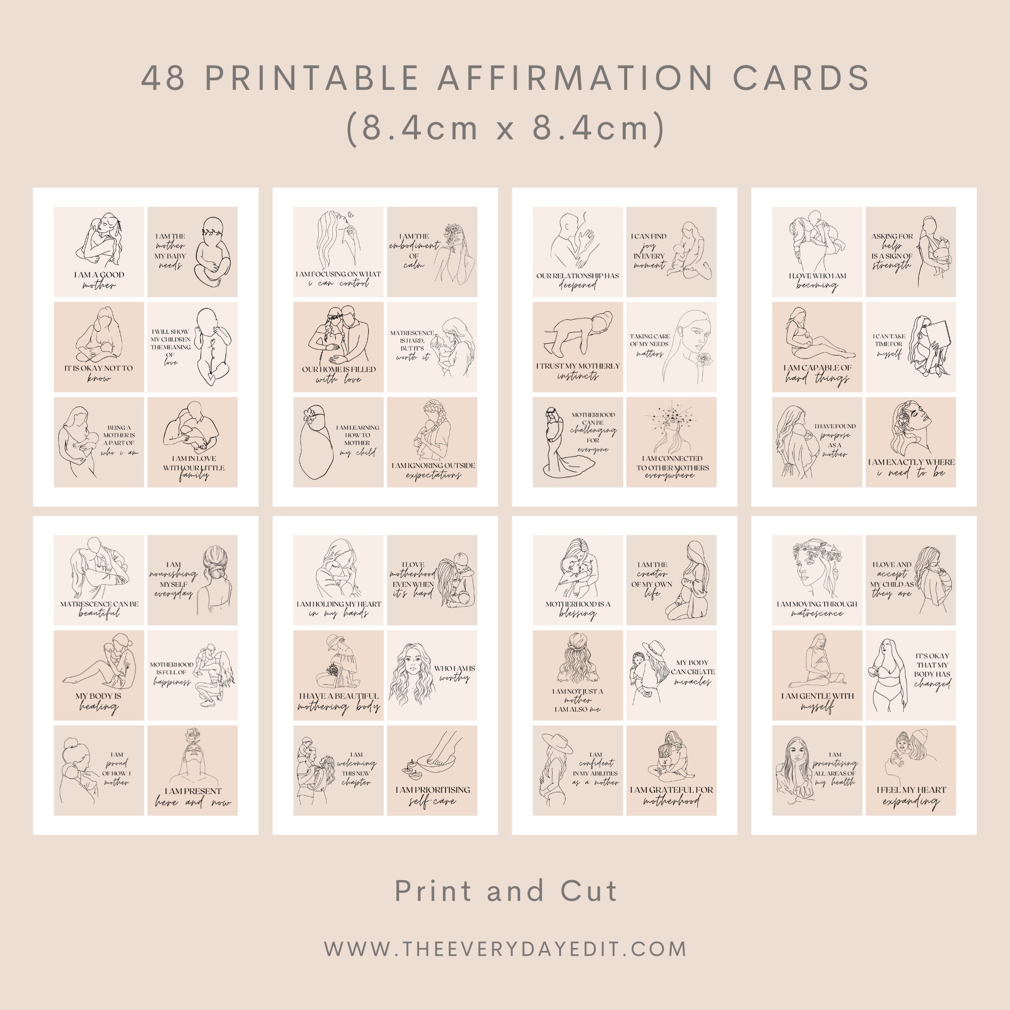 Motherhood Affirmation Cards, Printable Affirmation Card Deck ...