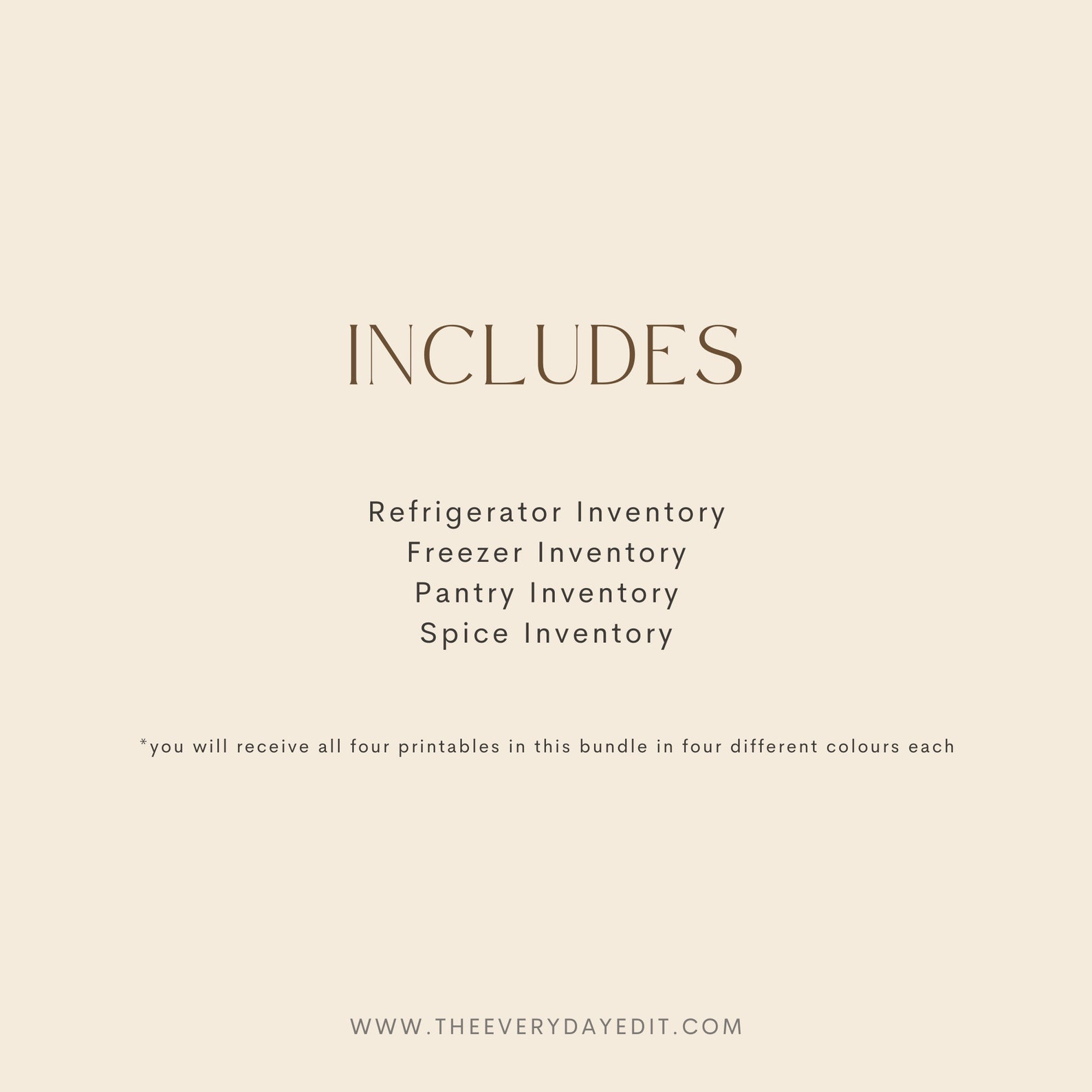 Kitchen Inventory Printable, Kitchen Food Inventory Tracker, Fridge ...