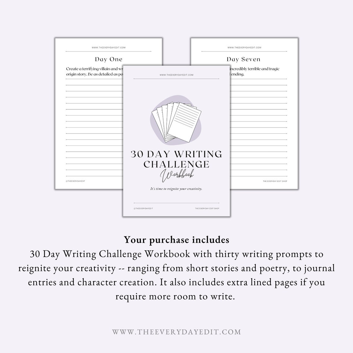 30 Day Writing Challenge Workbook Printable Book Writing - Etsy