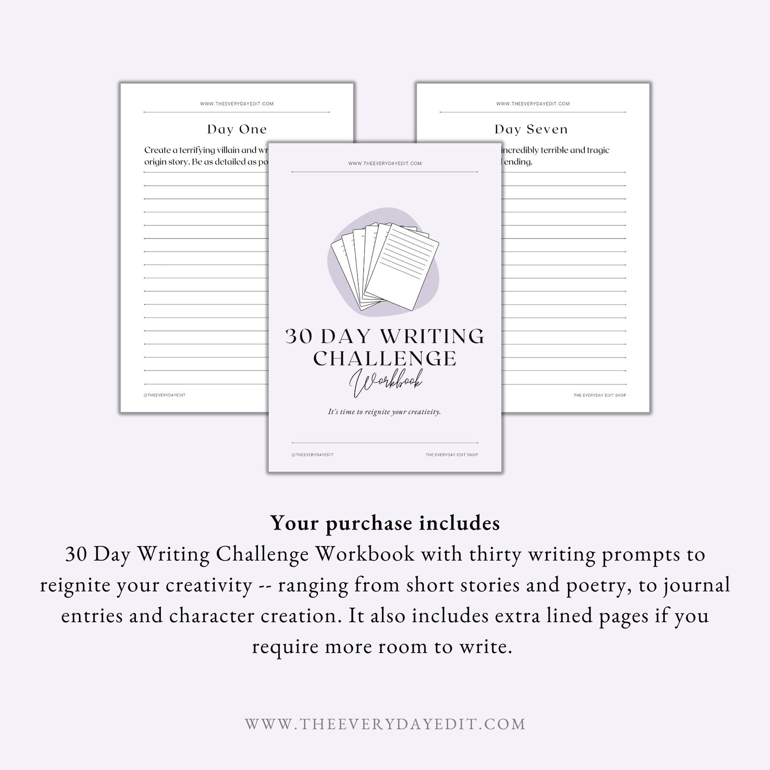 30 Day Writing Challenge Workbook Printable Book Writing - Etsy