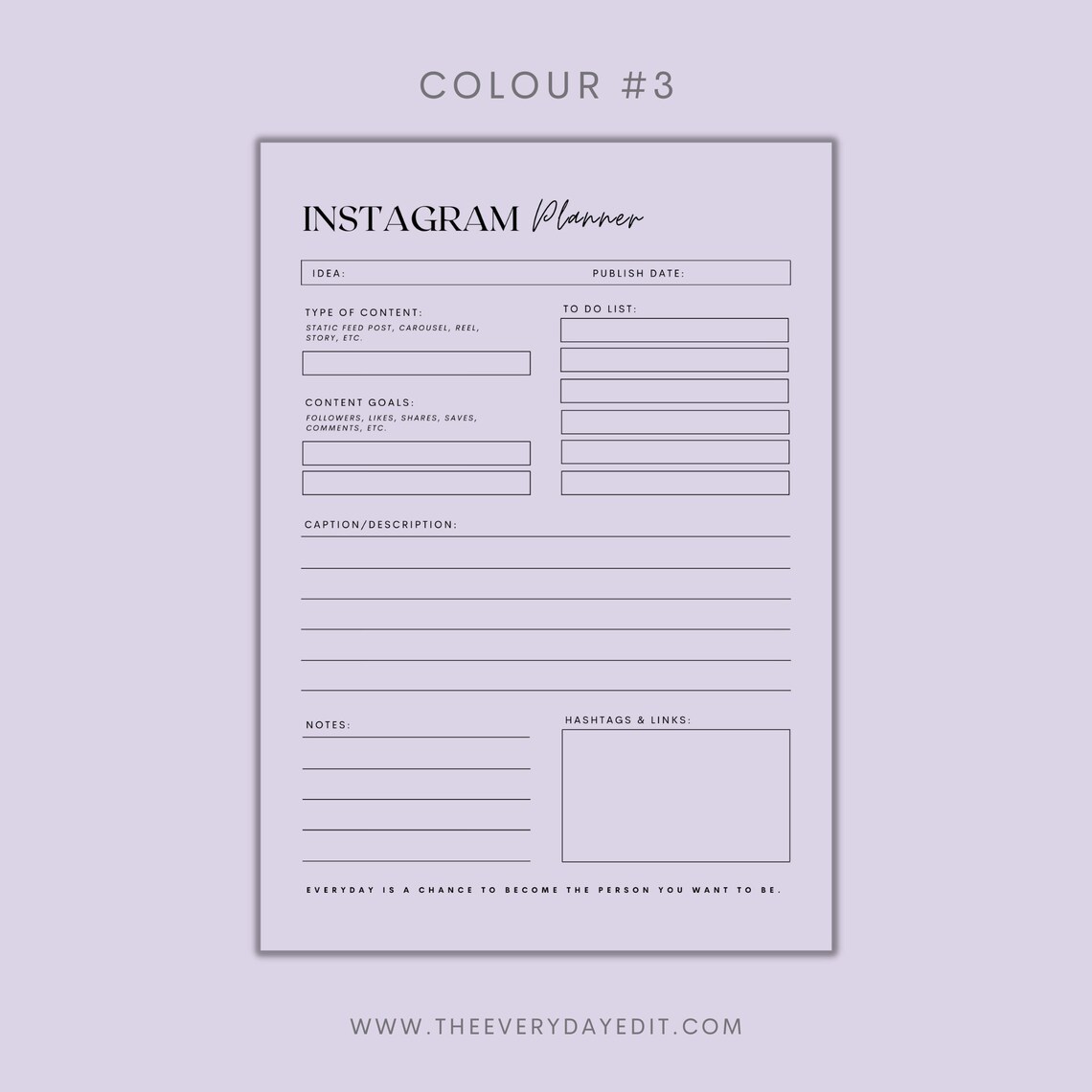 Instagram Planner Printable Social Media Planner Instagram - Etsy