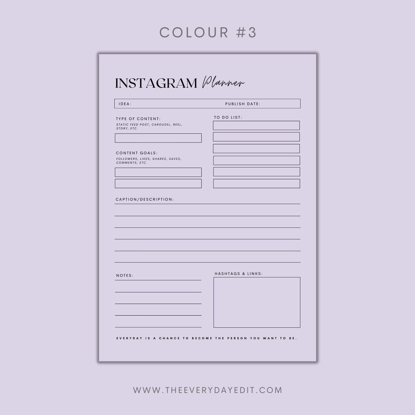 Instagram Planner Printable Social Media Planner Instagram - Etsy