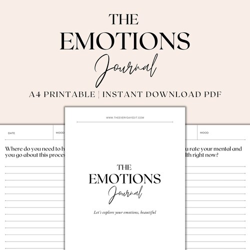 The Emotions Journal Printable Mental Health Journal Prompts - Etsy