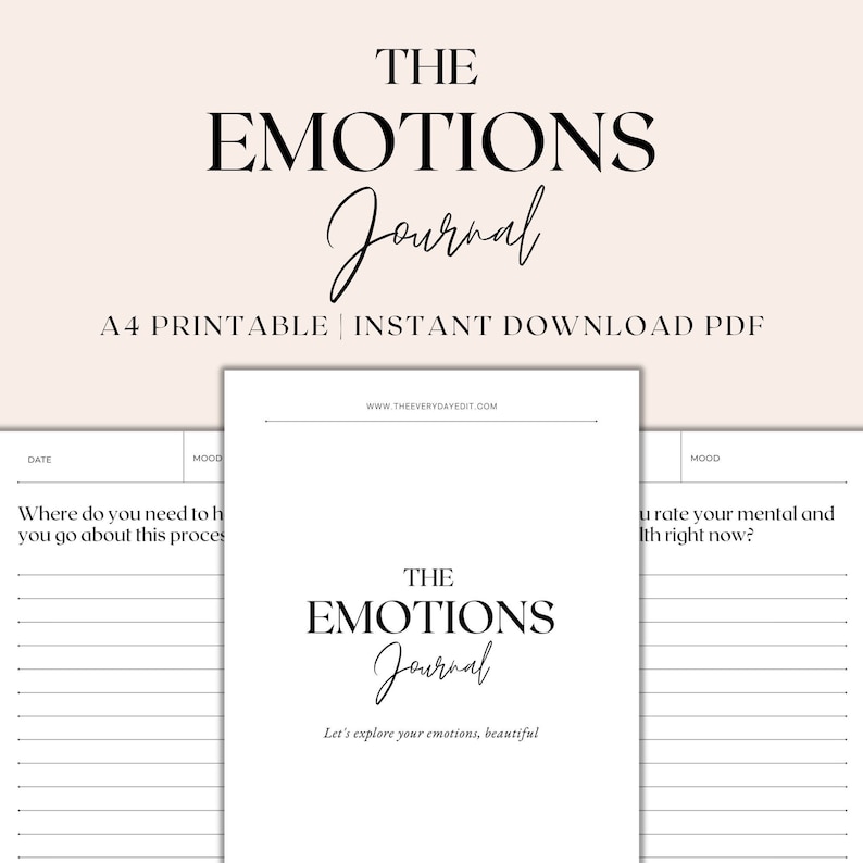 The Emotions Journal Printable Mental Health Journal Prompts - Etsy