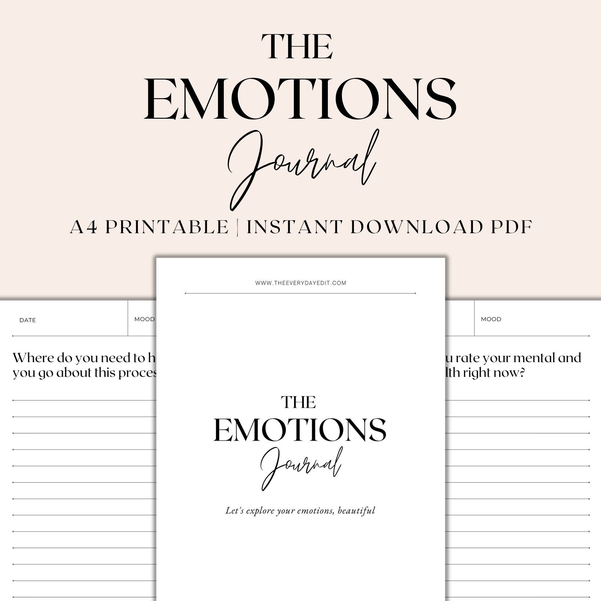 The Emotions Journal Printable Mental Health Journal Prompts - Etsy ...