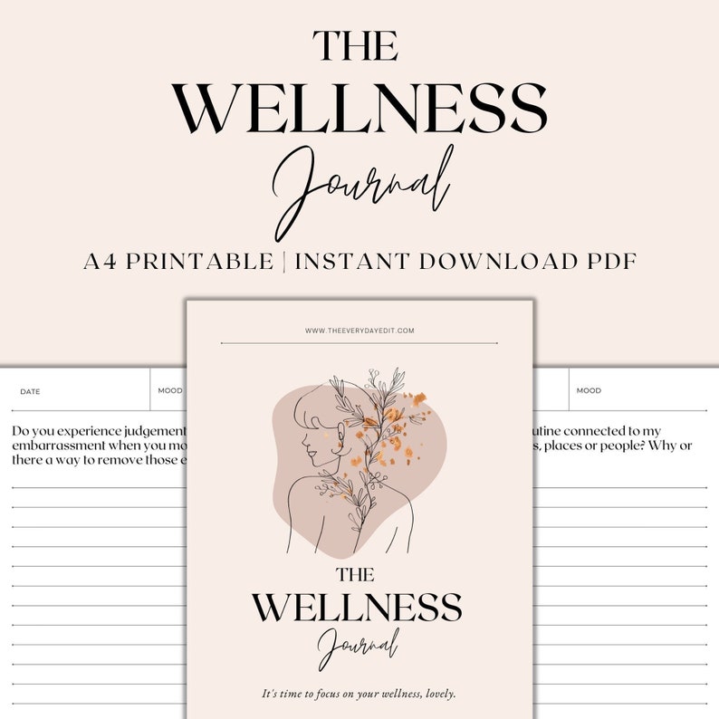 The Wellness Journal Printable, Wellness Journal Prompts, Wellness ...