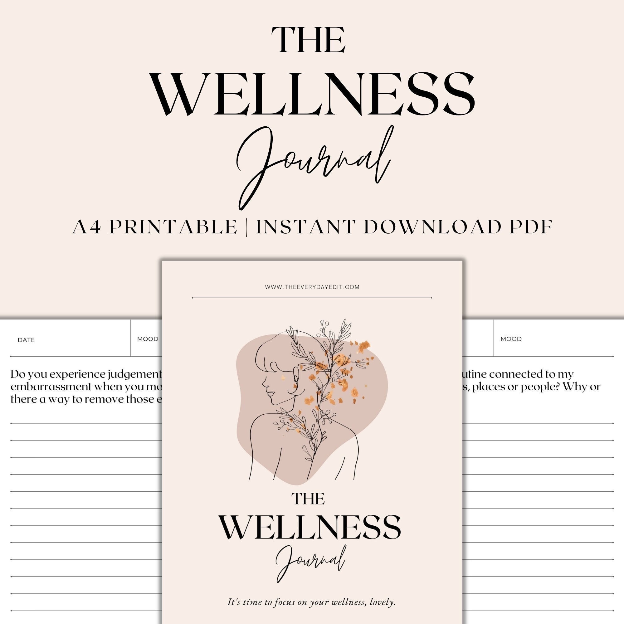 The Wellness Journal Printable, Wellness Journal Prompts, Wellness ...