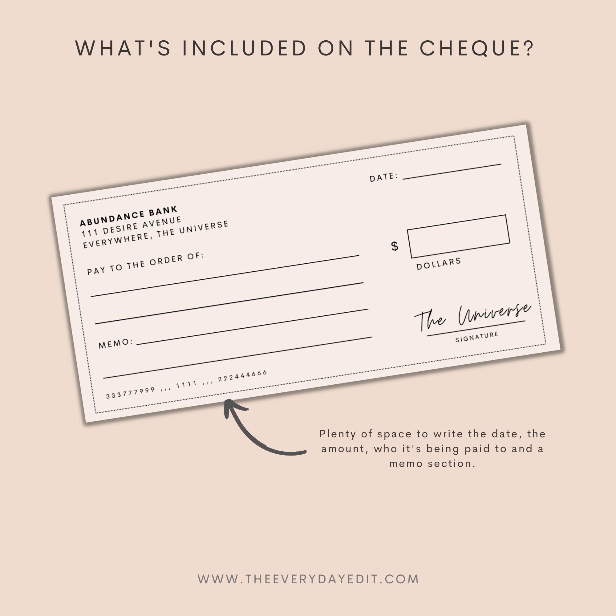 Manifestation Cheques Printable, Manifestation Checks, Law of ...