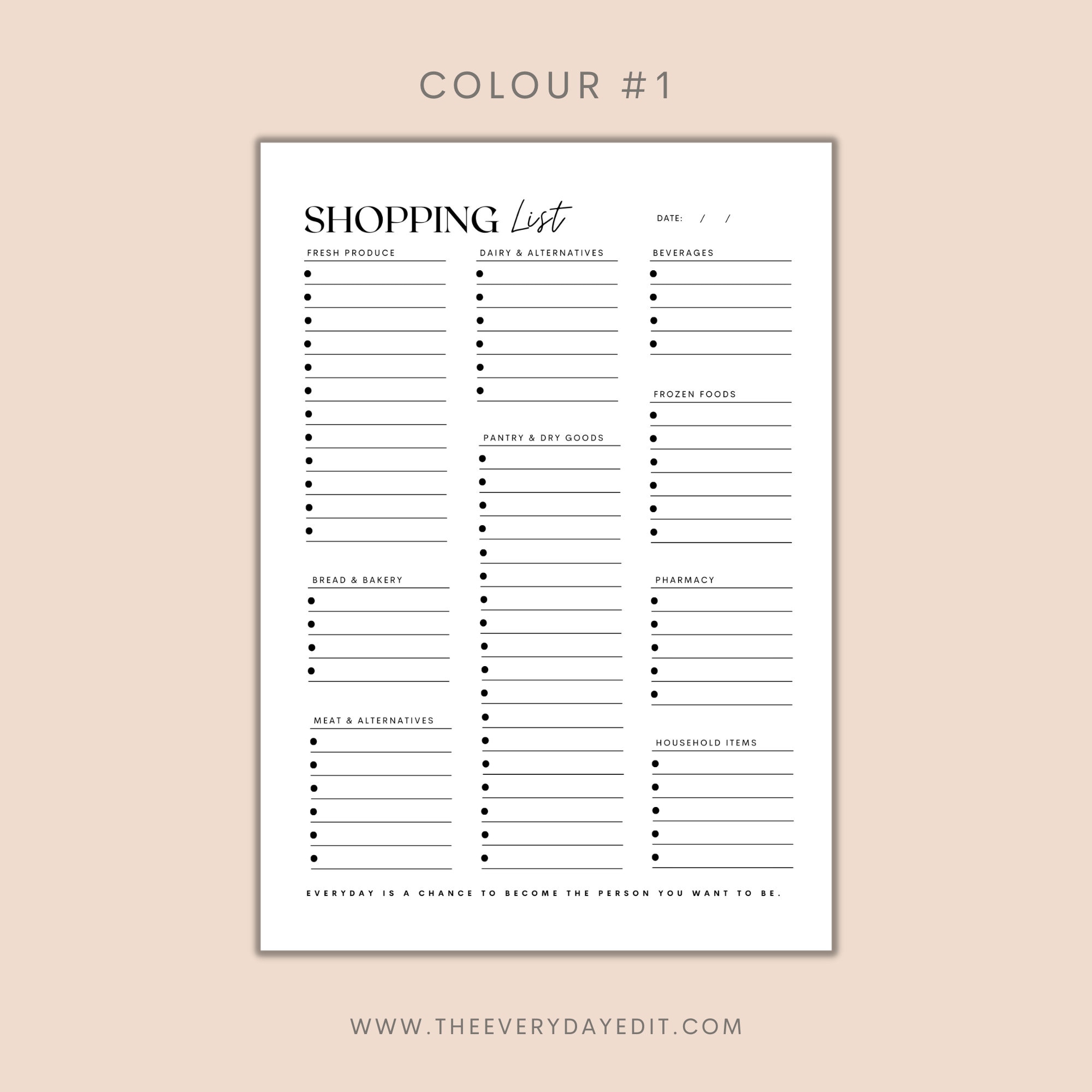 Shopping List Printable Grocery List Shopping Planner - Etsy Australia