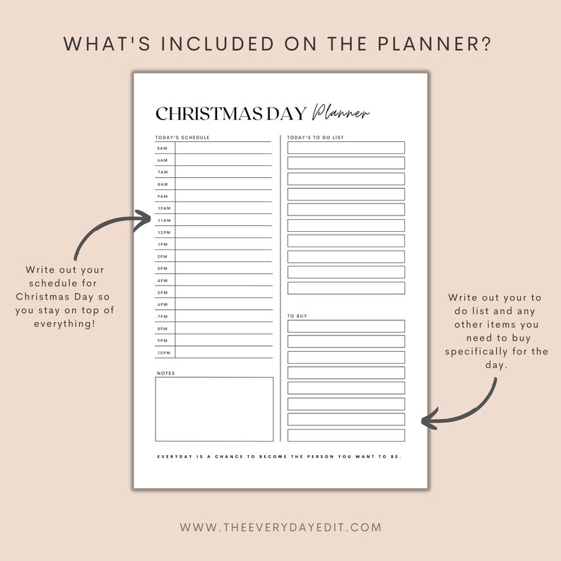 Christmas Day Planner Printable, Christmas Planner, Holiday Planner ...
