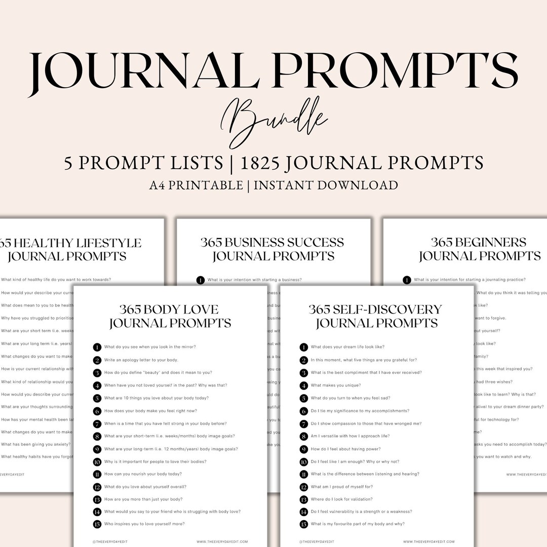 List of Journal Prompts Printable, Self Discovery Journal, Beginner ...