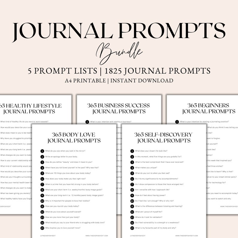 List of Journal Prompts Printable, Self Discovery Journal, Beginner ...