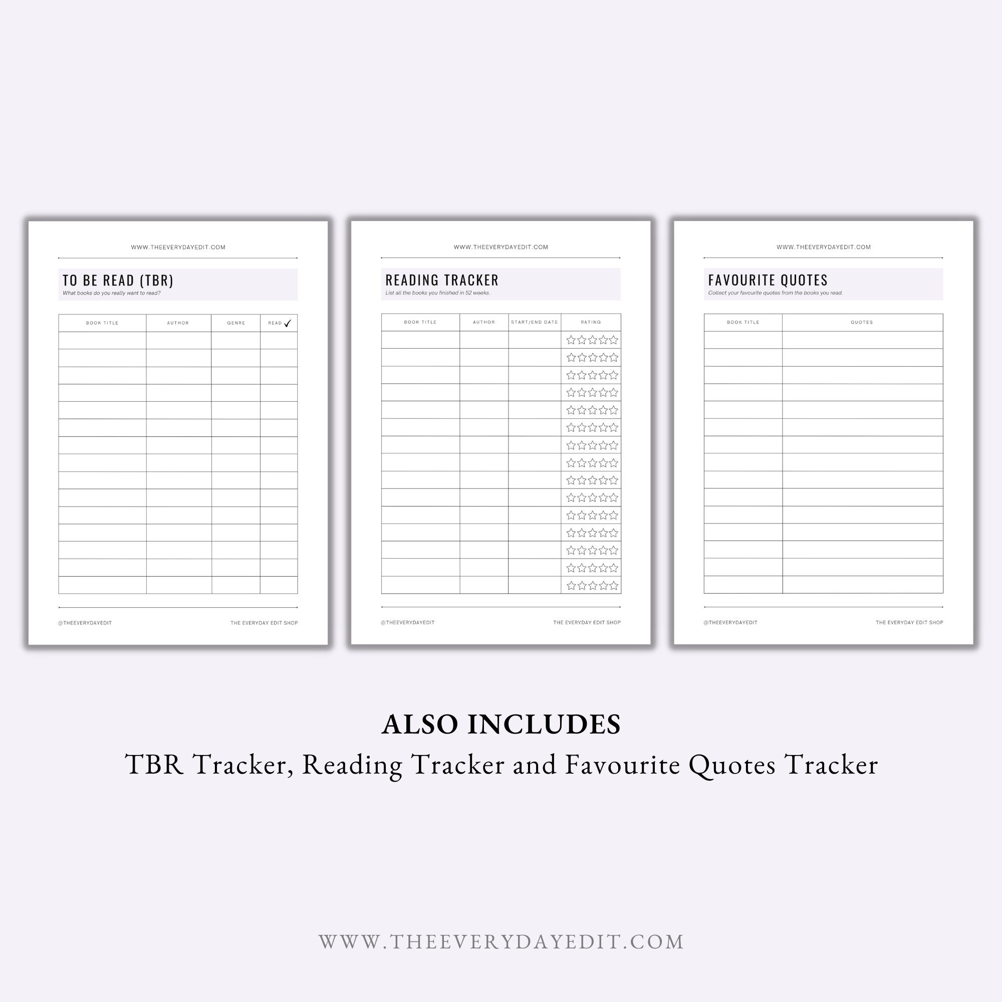 Weekly Reading Journal Printable, Undated 52 Week Tracker, Book Journal ...