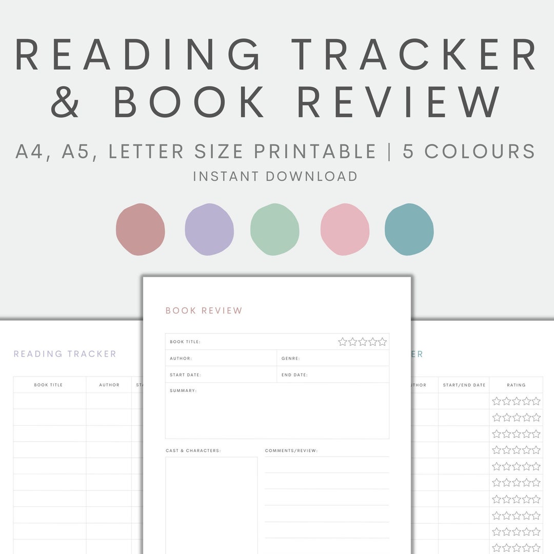 Reading Tracker Printable, Book Review Printable, Reading Journal ...