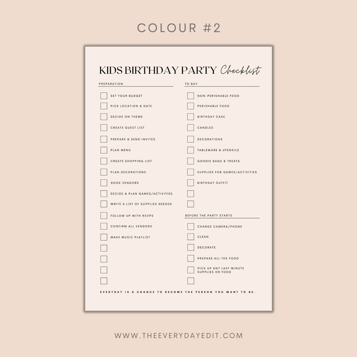 Kids Birthday Party Checklist Printable Kids Party Planner - Etsy Australia