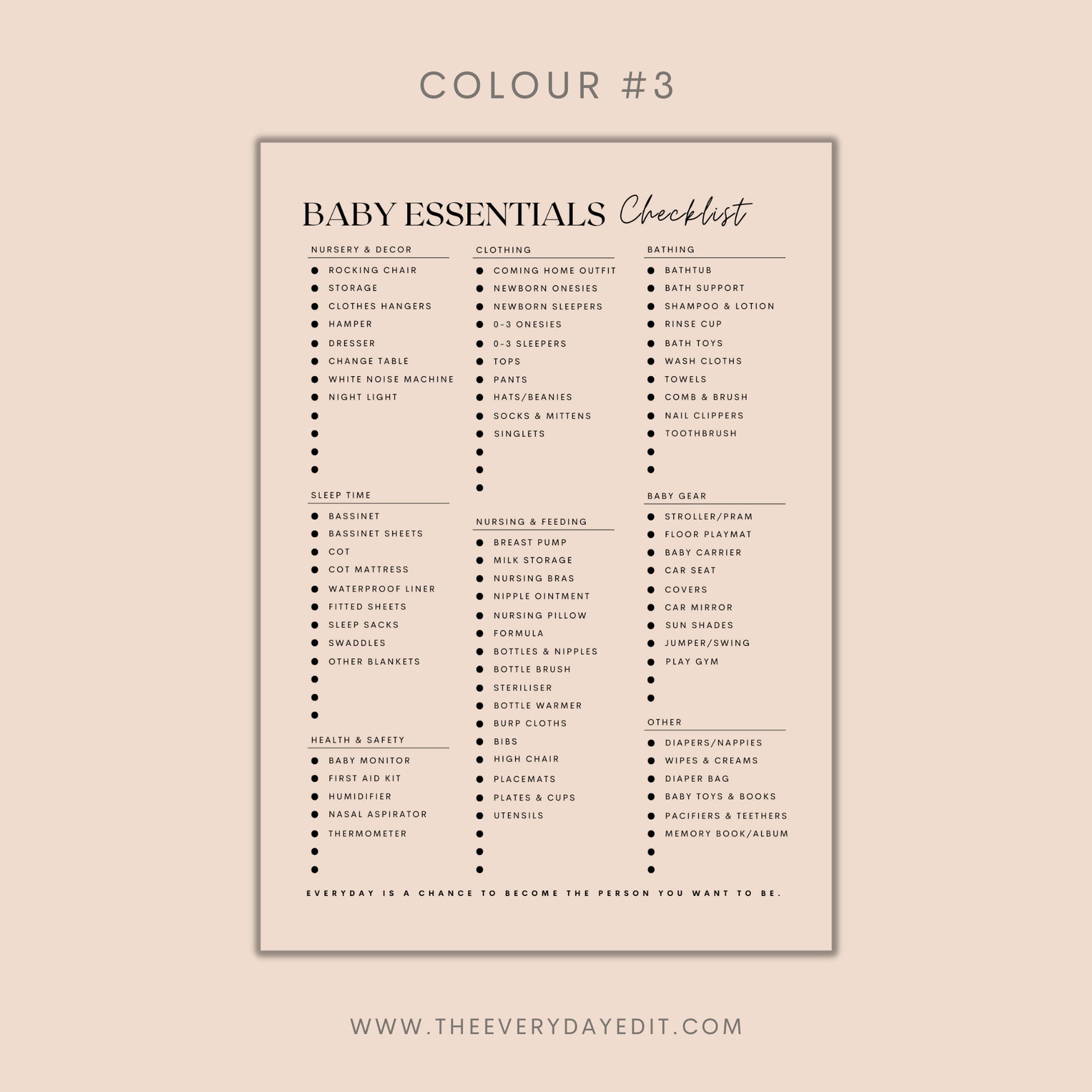 Baby Essentials Checklist Printable Newborn Checklist - Etsy Canada