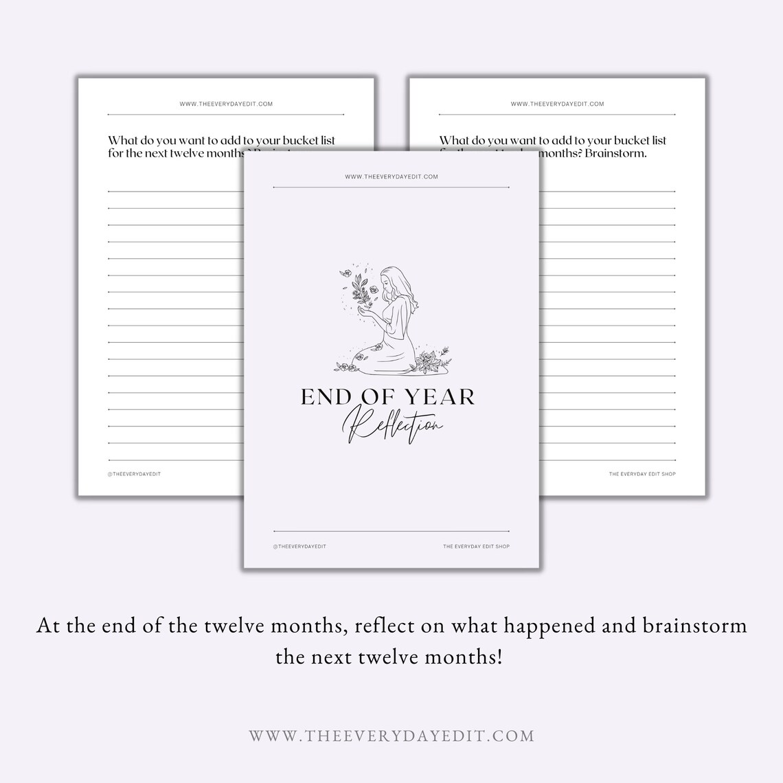 12 Month Bucket List Workbook Printable, Bucket List Tracker, Bucket ...