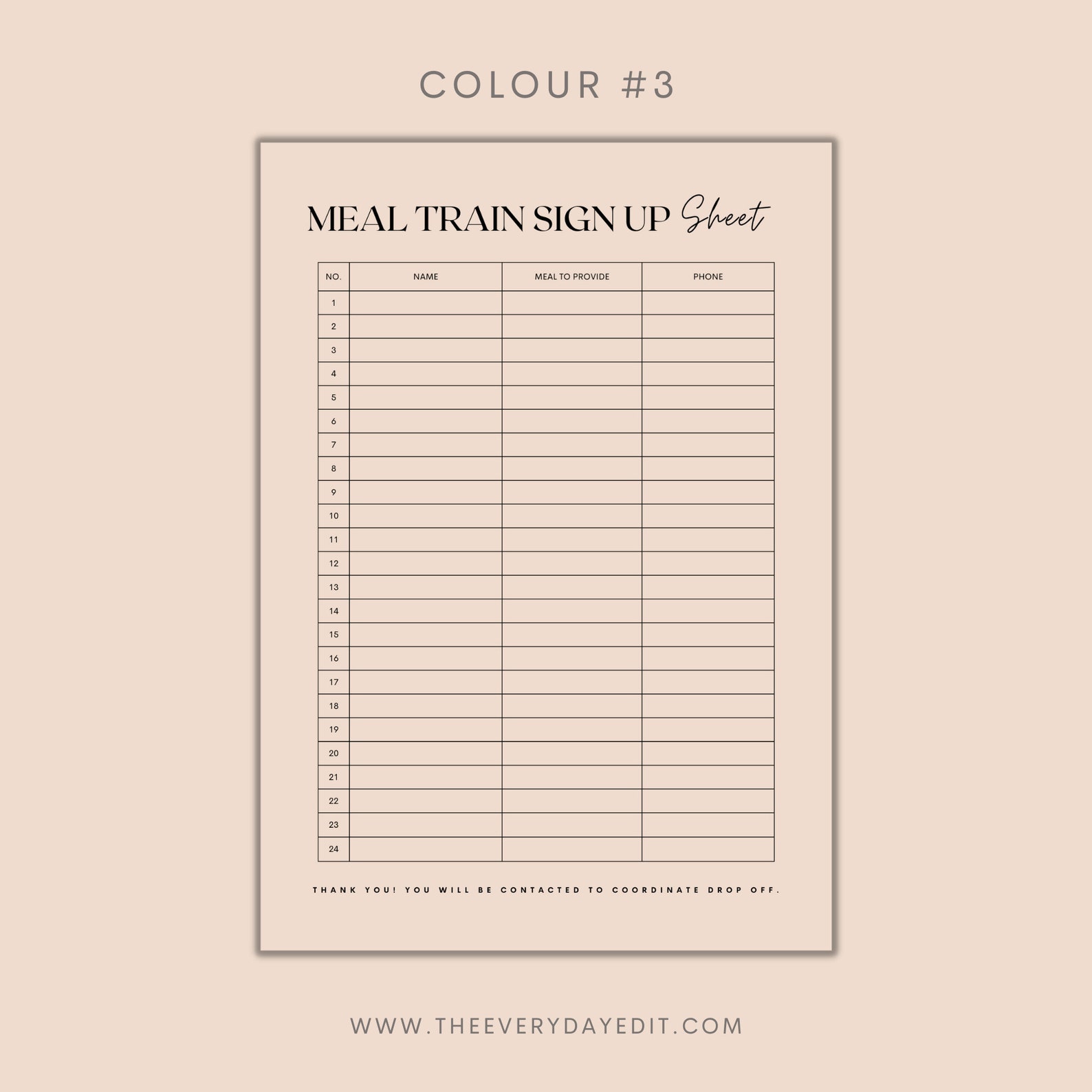 Meal Train Sign up Sheet Printable, Baby Shower Meal Train, New Parents ...