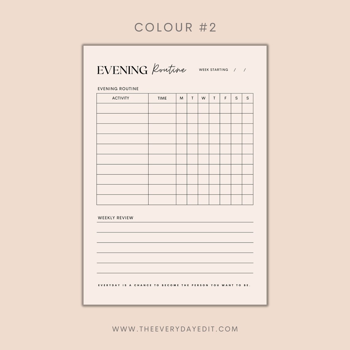 Evening Routine Tracker Printable Evening Routine Planner - Etsy