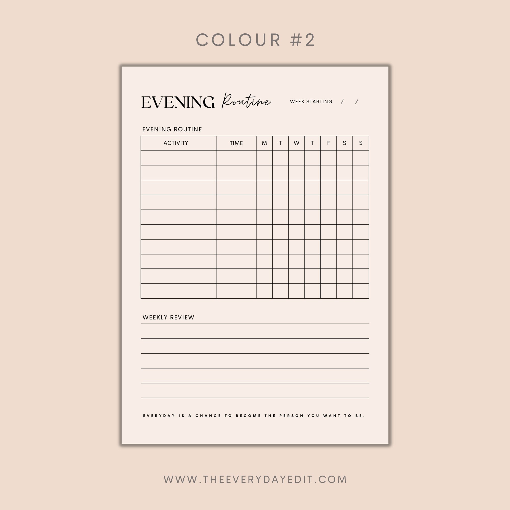Evening Routine Tracker Printable Evening Routine Planner - Etsy