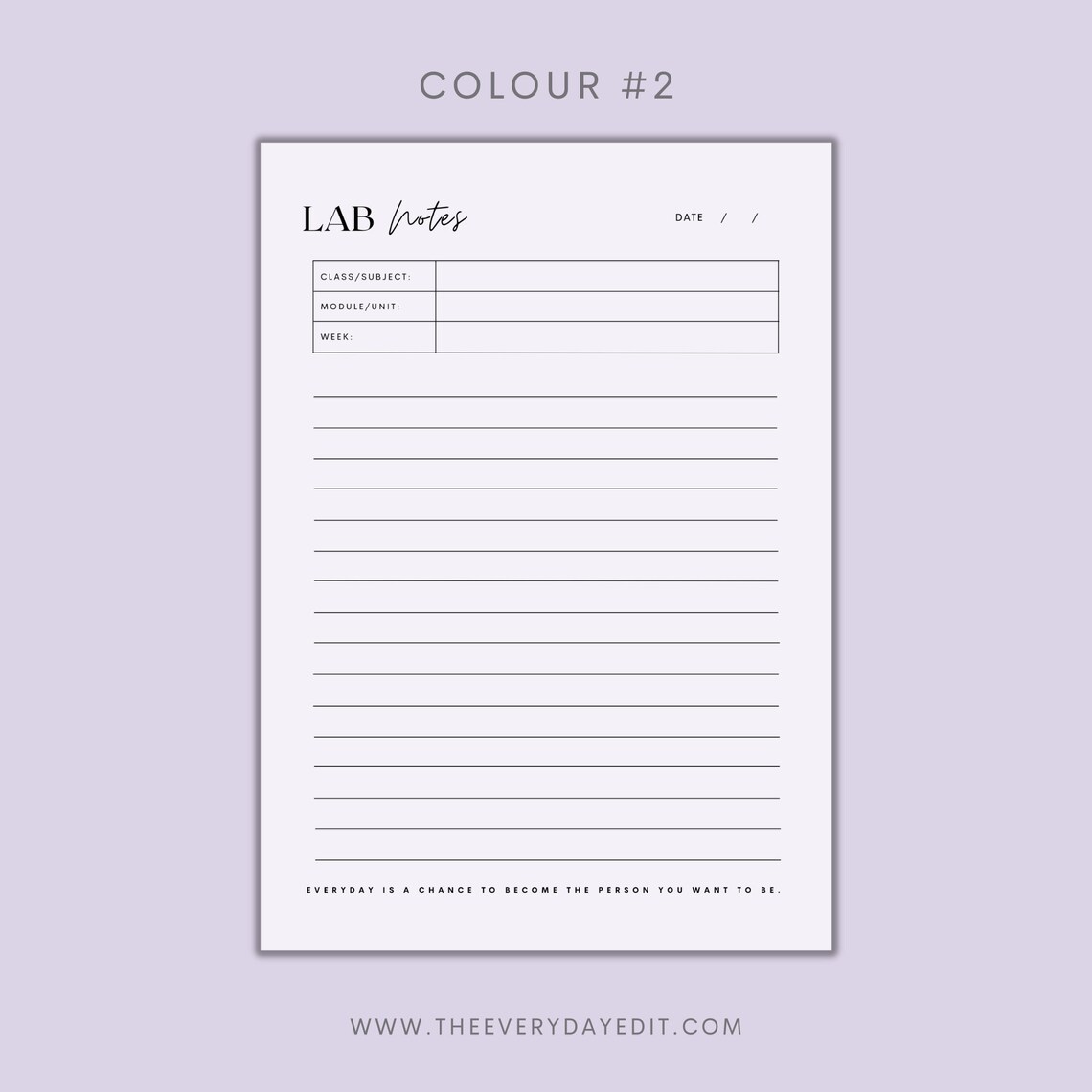 Lab Notes Tracker Printable Lab Notes Paper Lined Notes - Etsy