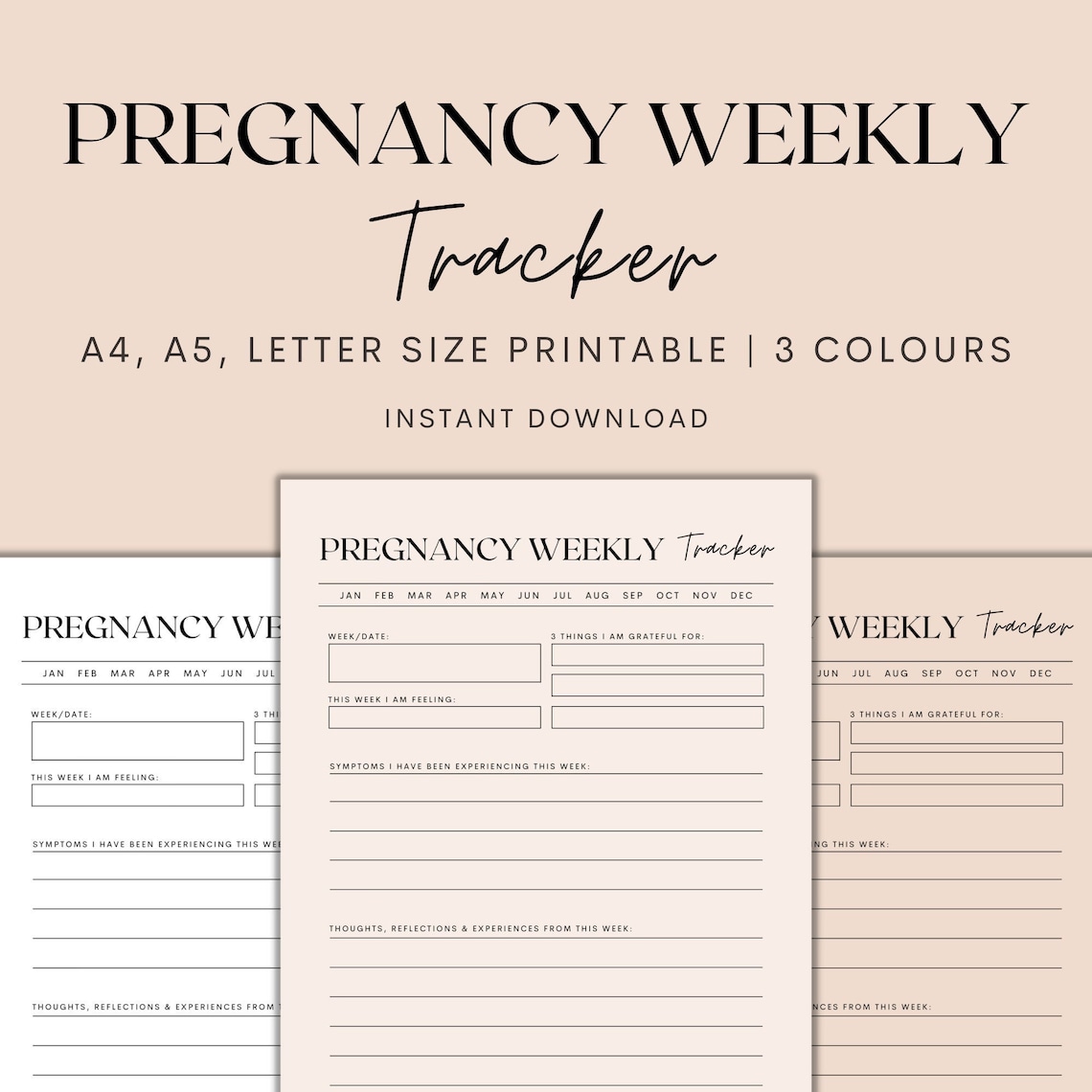 Pregnancy Weekly Tracker Printable, Pregnancy Tracker, Pregnancy ...