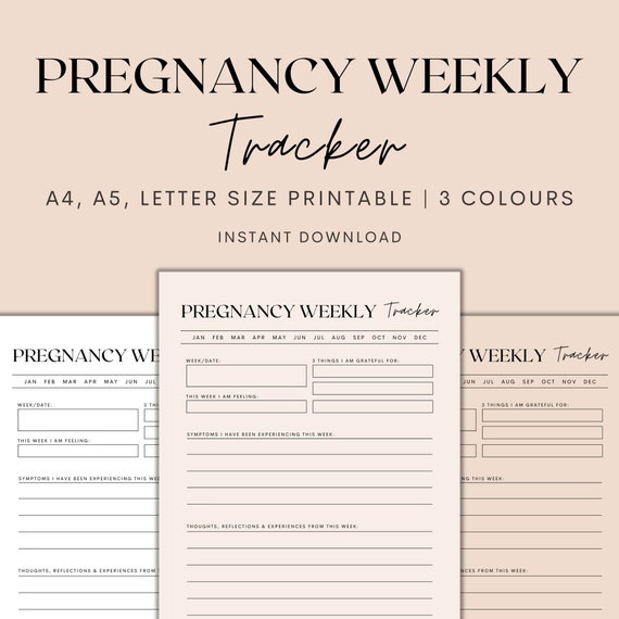 Pregnancy Weekly Tracker Printable Pregnancy Tracker - Etsy