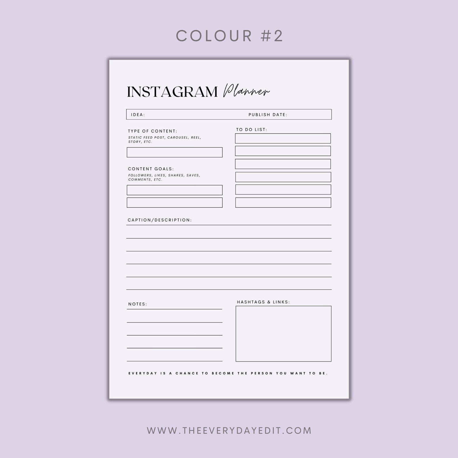 Instagram Planner Printable Social Media Planner Instagram - Etsy