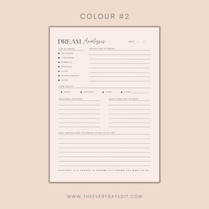 Dream Analysis Printable, Dream Tracker Printable, Dream Journal, Dream ...