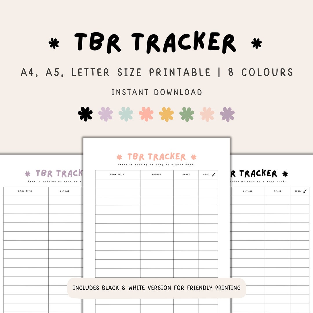 Cosy TBR Tracker Printable, to Be Read Tracker, Reading Tracker ...