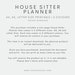 House Sitter Planner Printable, Home Management Planner, Home ...