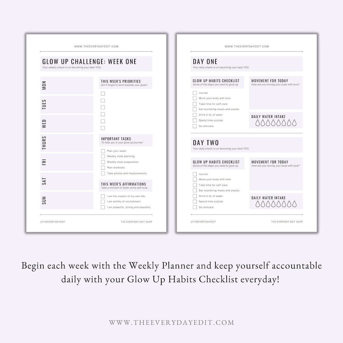 8 Week Glow up Workbook Printable Goal Planner Life Planner - Etsy