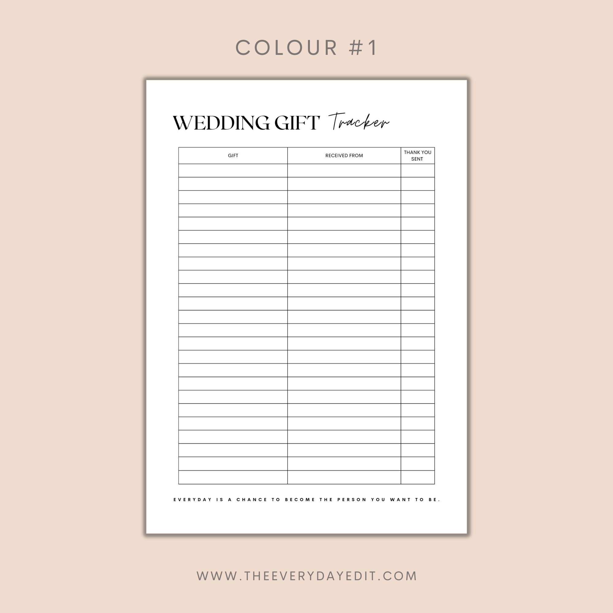 Wedding Gift Tracker Printable Wedding Tracker Wedding - Etsy