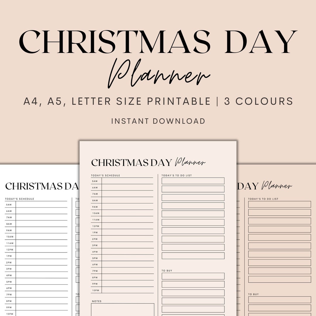 Christmas Day Planner Printable, Christmas Planner, Holiday Planner ...