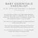 Baby Essentials Checklist Printable, Newborn Checklist, Nursery ...