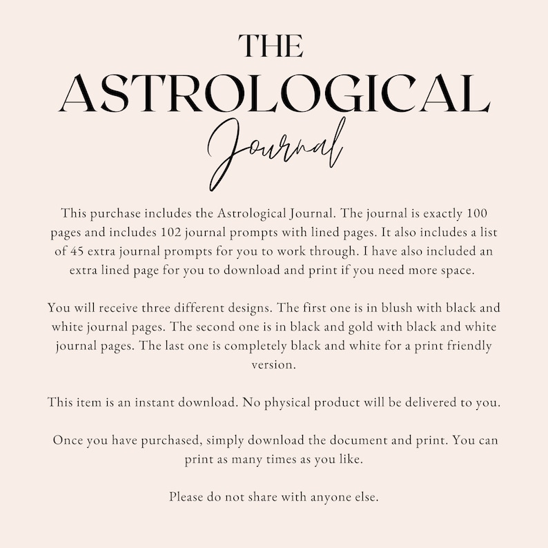 The Astrological Journal Printable, Astrology Journal Prompts, Shadow ...