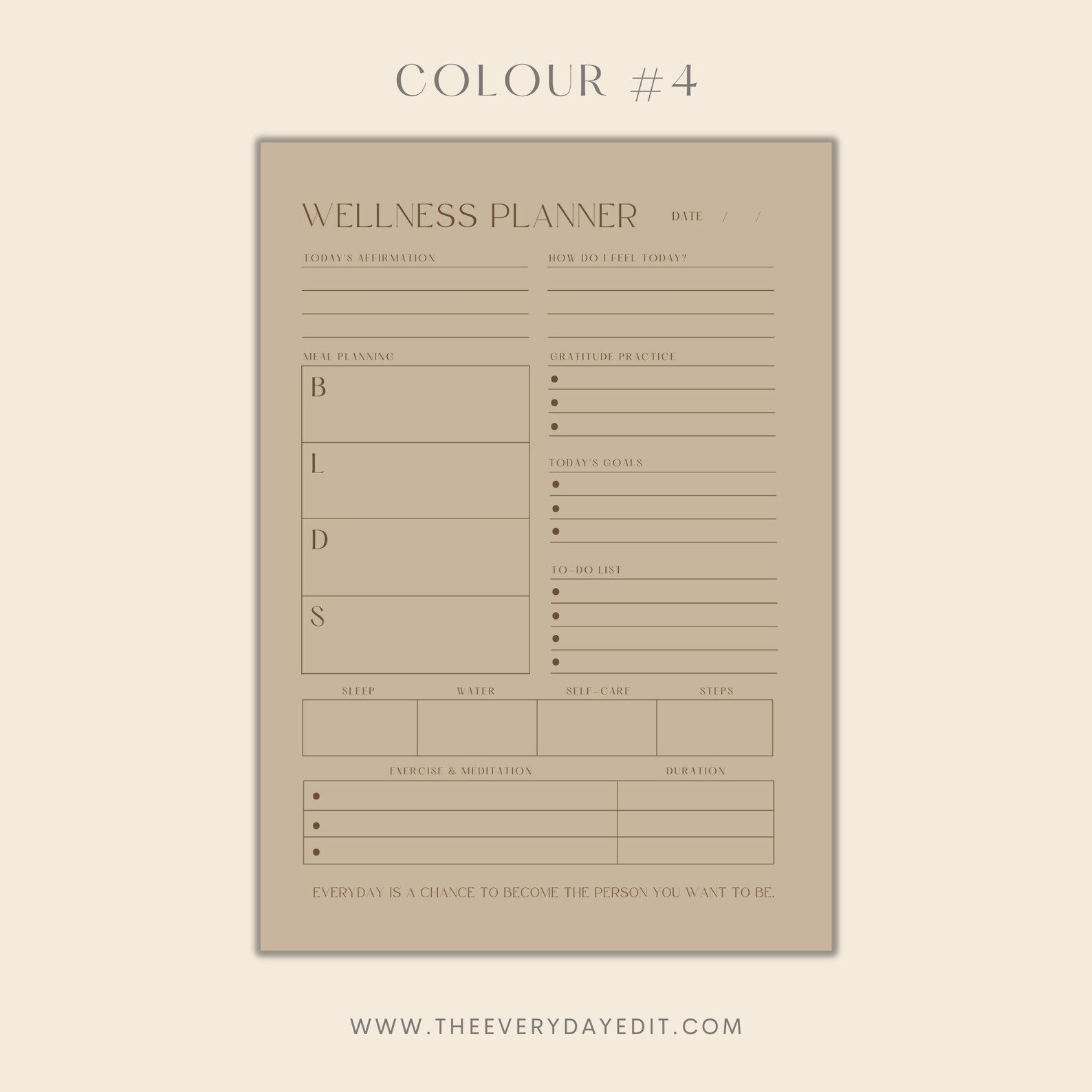 Daily Wellness Planner Printable, Daily Planner, Wellness Tracker ...