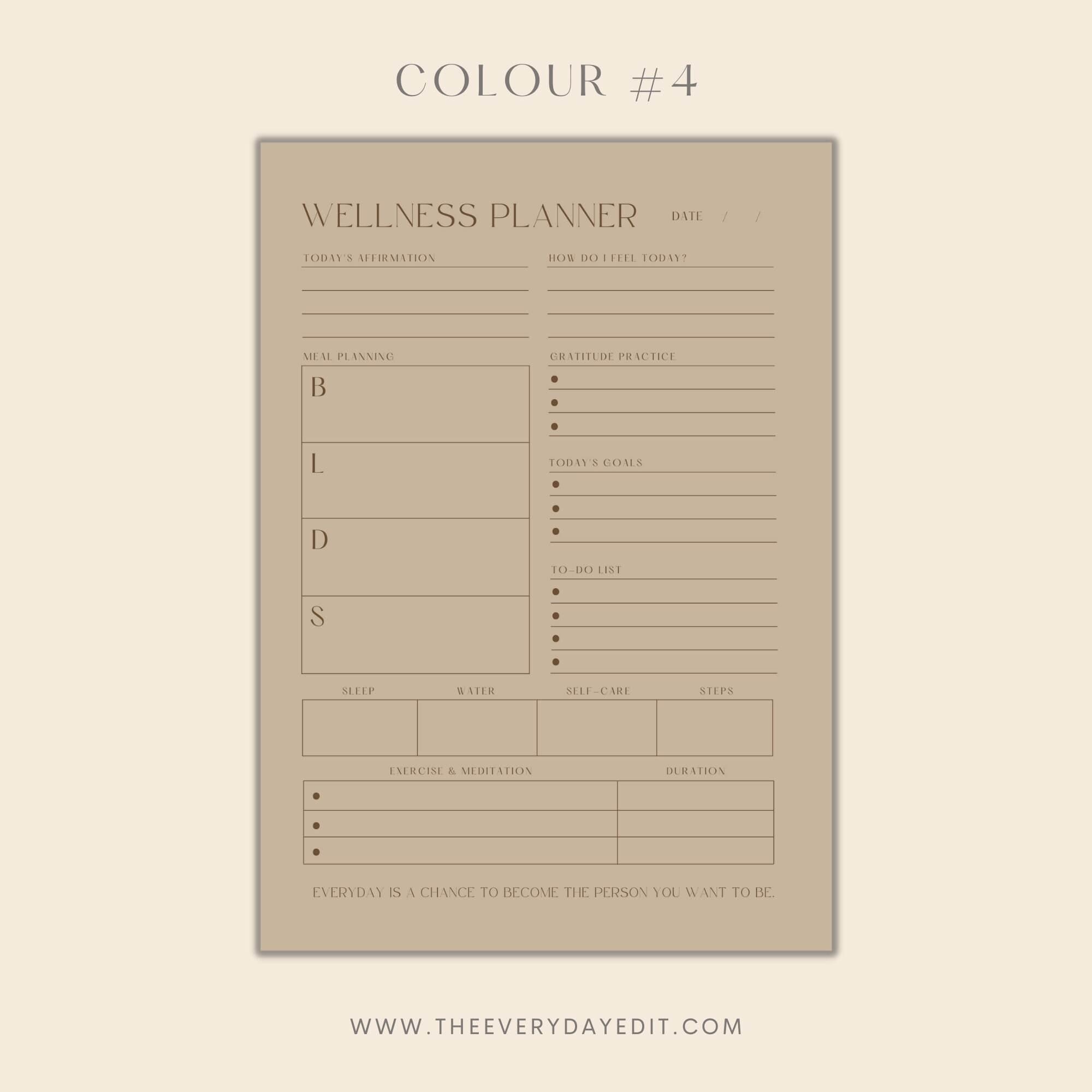 Daily Wellness Planner Printable, Daily Planner, Wellness Tracker ...