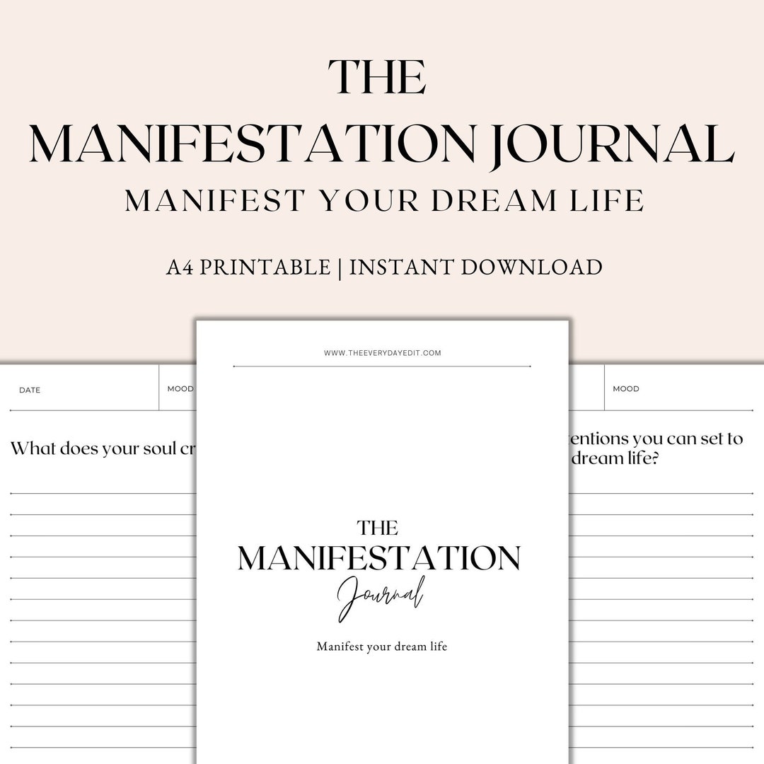 Manifestation Journal, Printable Manifestation Journal Prompts ...