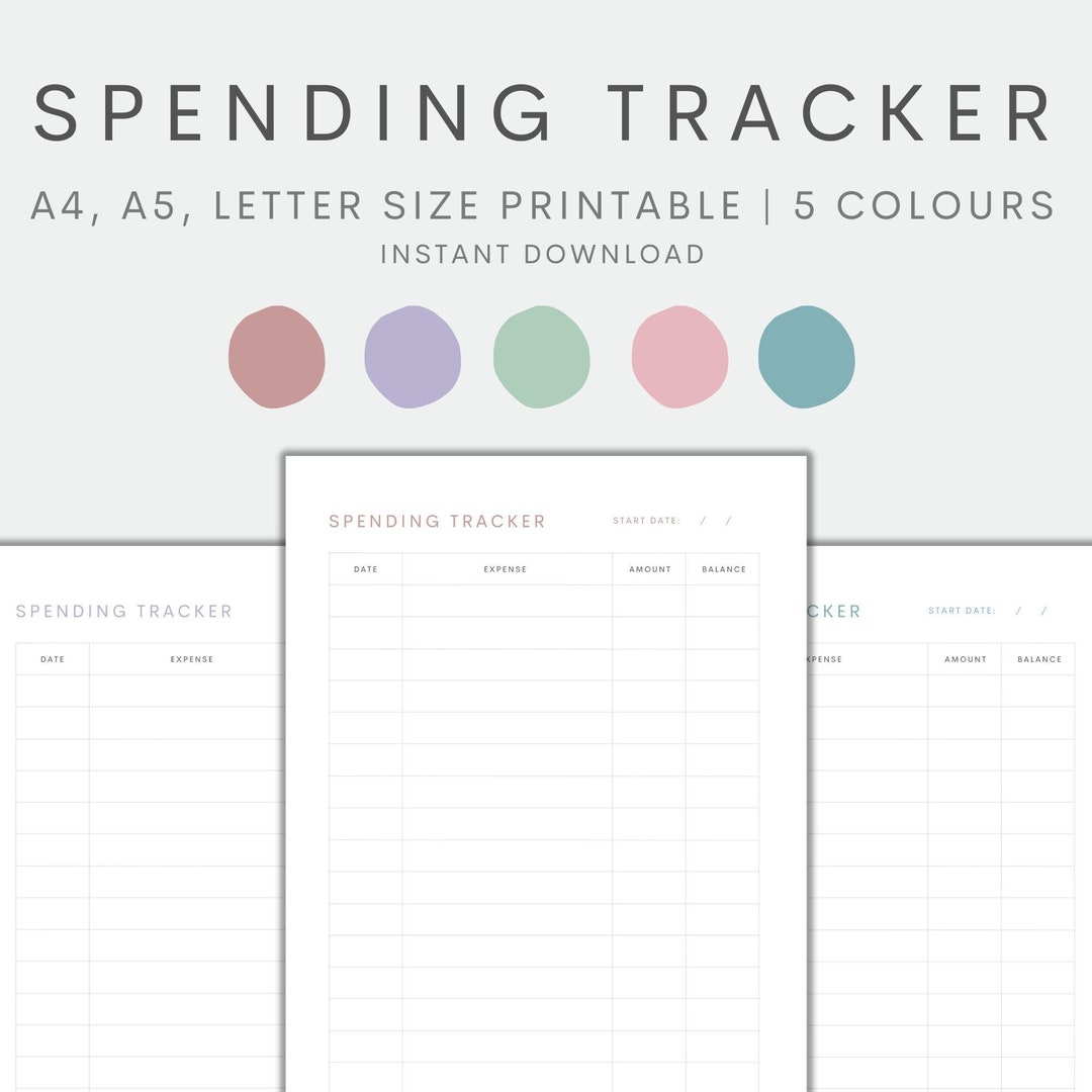 Spending Tracker Printable, Minimalist Expense Tracker, Expense Planner ...