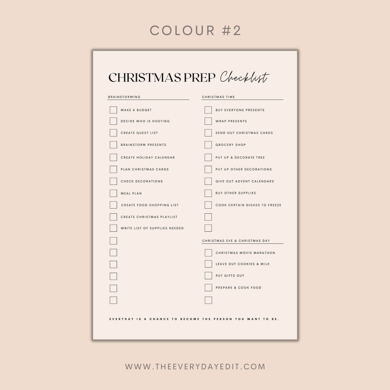 Christmas Preparation Checklist Printable, Christmas Checklist ...
