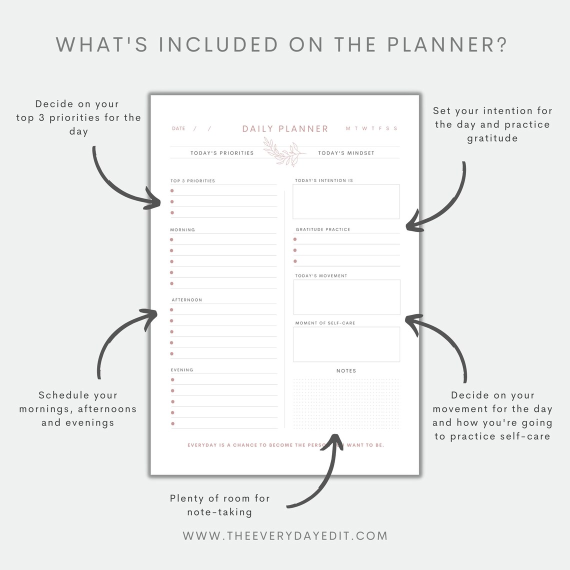 Daily Planner Printable Printable Planner To-do List Daily - Etsy