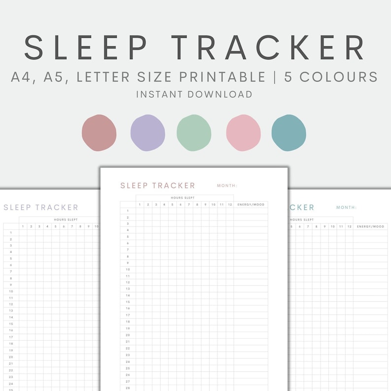 Sleep Tracker Printable, Sleep Journal Printable, Sleep Log, Sleep ...