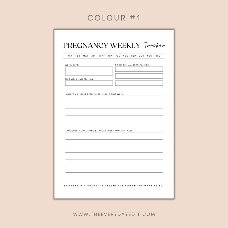 Pregnancy Weekly Tracker Printable, Pregnancy Tracker, Pregnancy ...