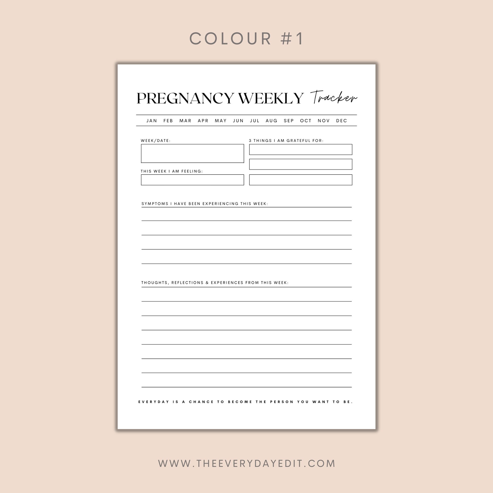 Pregnancy Weekly Tracker Printable, Pregnancy Tracker, Pregnancy ...