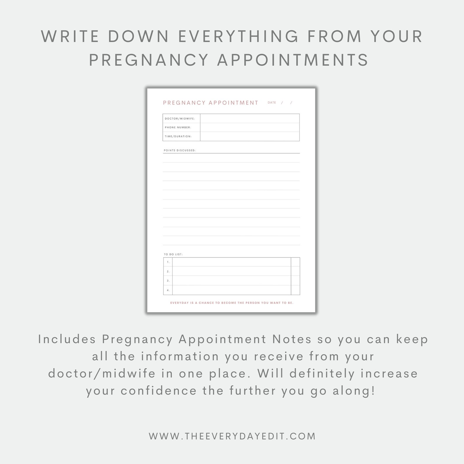 Pregnancy Planner Printable Bundle, Baby Essentials Checklist, Hospital ...